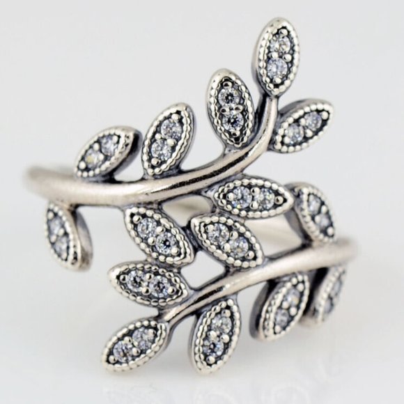 Pandora | Jewelry | Pandora Sparkling Leaves Ring | Poshmark